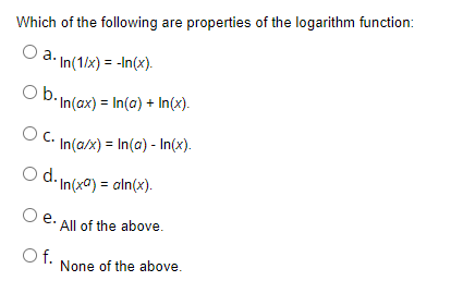 Solved Which of the following are properties of the | Chegg.com