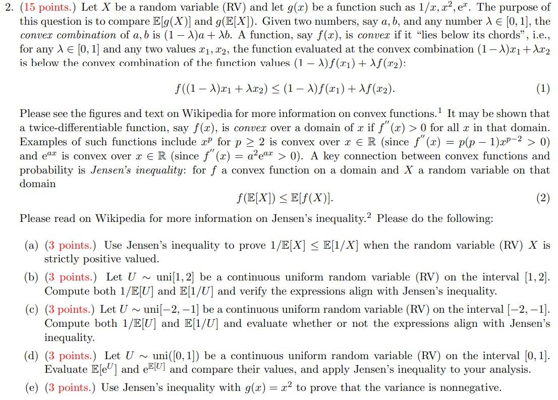 1. (15 points.) Let U∼[a,b] be a continuous uniform | Chegg.com