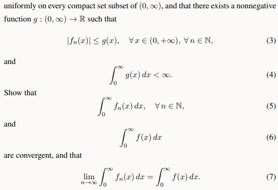 Solved Suppose fn : (0,00) R, n e N, is a sequence of | Chegg.com
