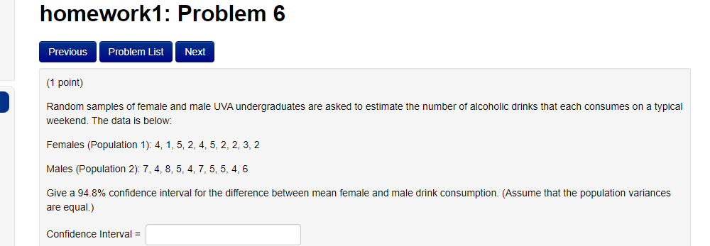 Solved homework1: Problem 6 Previous Problem List Next (1 | Chegg.com