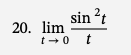 Solved limt→0sin2tt | Chegg.com