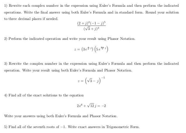 Solved 1) Rewrite each complex number in the expression | Chegg.com