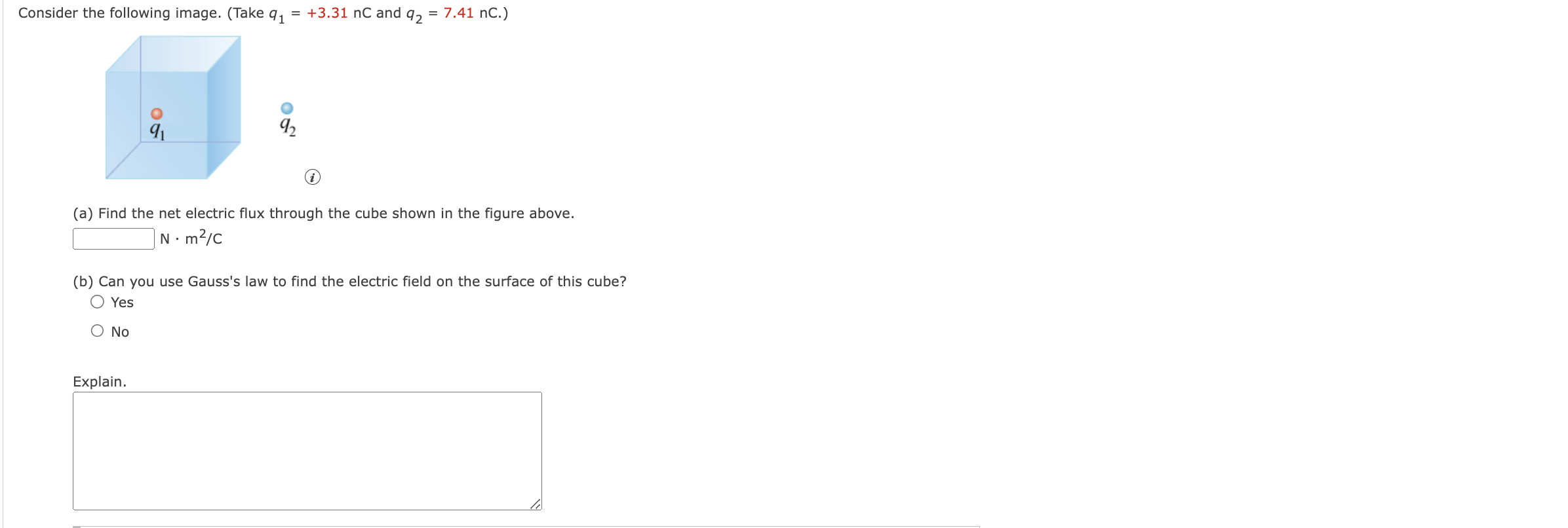 Solved Consider the following image. (Take q1=+3.31nC ﻿and | Chegg.com