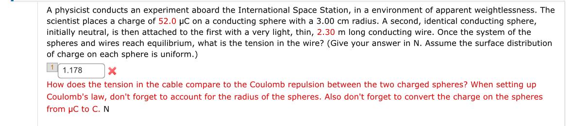 Solved A physicist conducts an experiment aboard the | Chegg.com