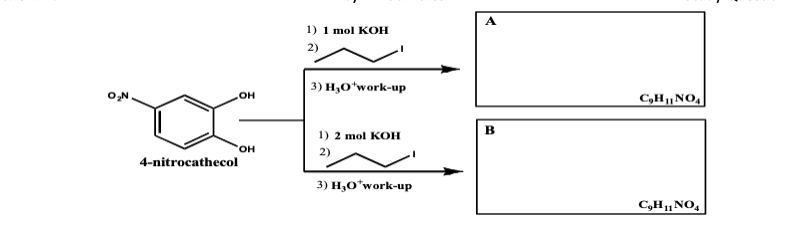 Monoalkylation of 4-nitrocatechol with ONE equivalent | Chegg.com