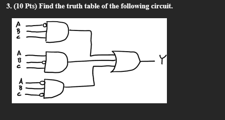 [Solved]: (10 Pts) Find the truth table of the following ci