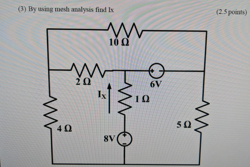 Solved (3) By using mesh analysis find Ix (2.5 points) M 4 0 | Chegg.com