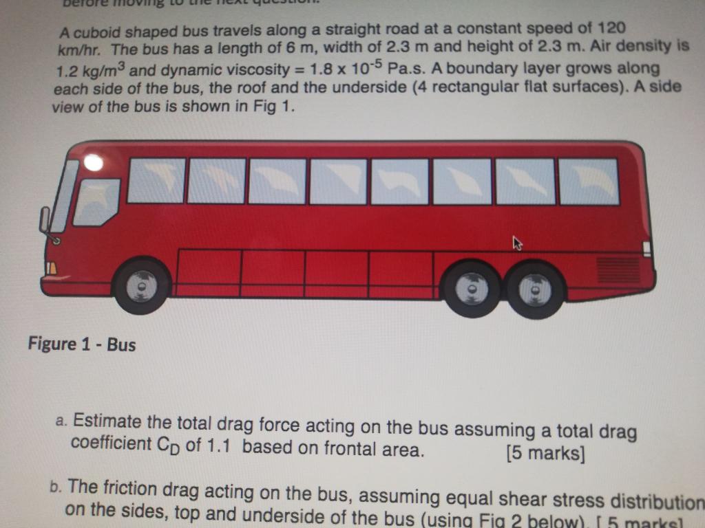 A cuboid shaped bus travels along a straight road at | Chegg.com