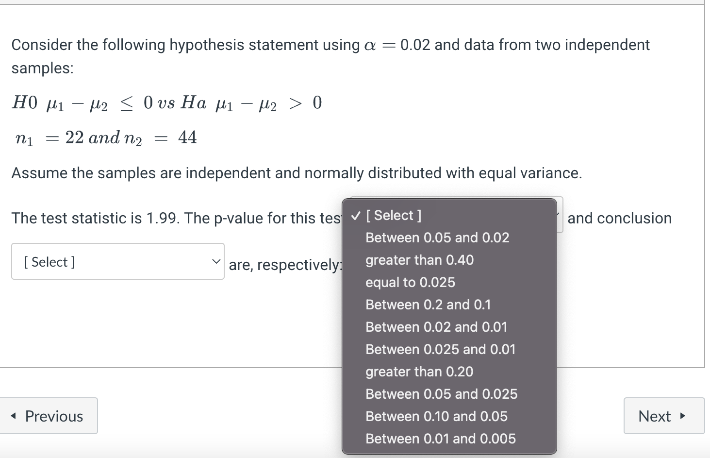 Solved Consider the following hypothesis statement using | Chegg.com
