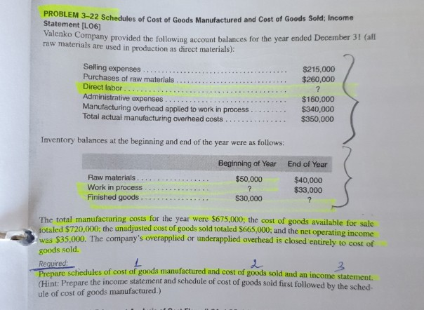 Solved please help ti calculate Direct labor, WIP beginning | Chegg.com