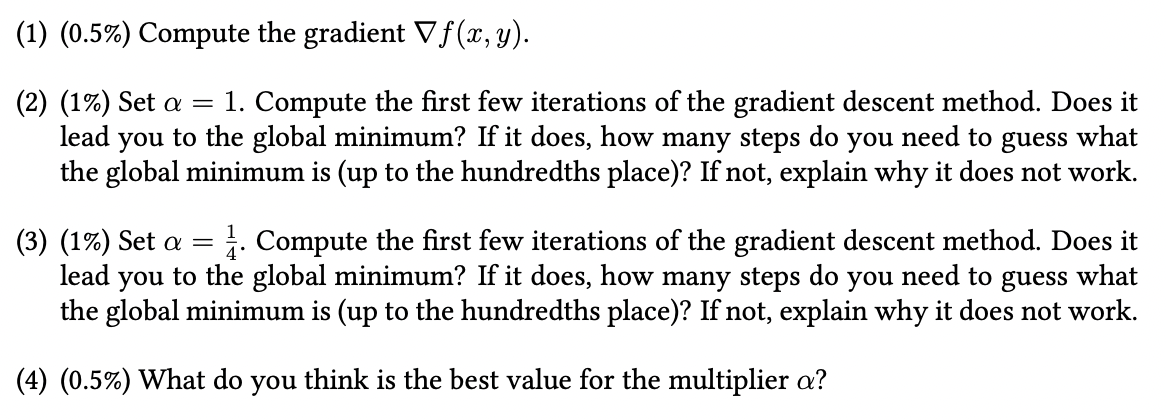 Exercise 1. (3\%) Consider the function | Chegg.com