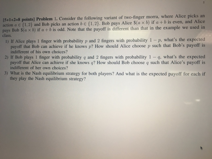 Solved 15+1+2-8 points] Problem 1. Consider the following | Chegg.com