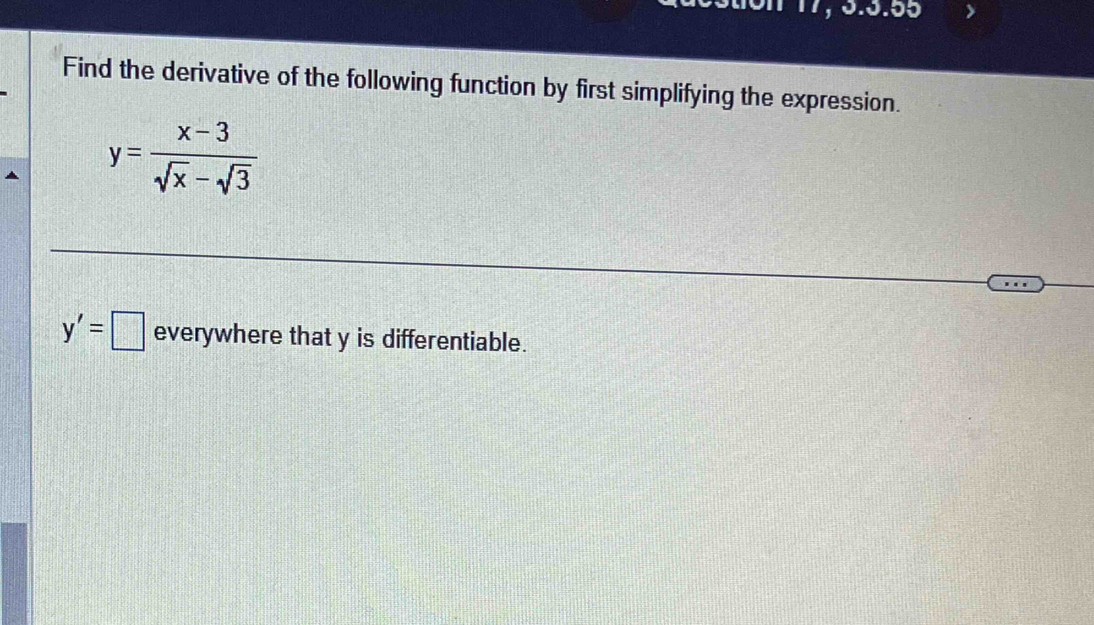 Solved Find the derivative of the following function by | Chegg.com
