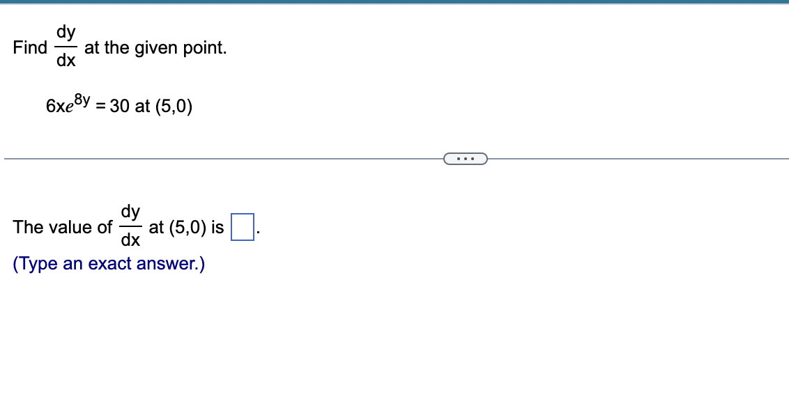 Solved Find dxdy at the given point. 5x2−9y5=8x−9y at (0,1) | Chegg.com