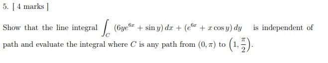 Solved Show that the line integral | Chegg.com