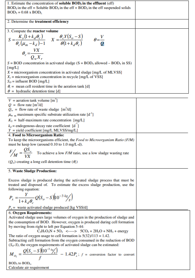 Solved Design a complete-mix activated-sludge process and | Chegg.com