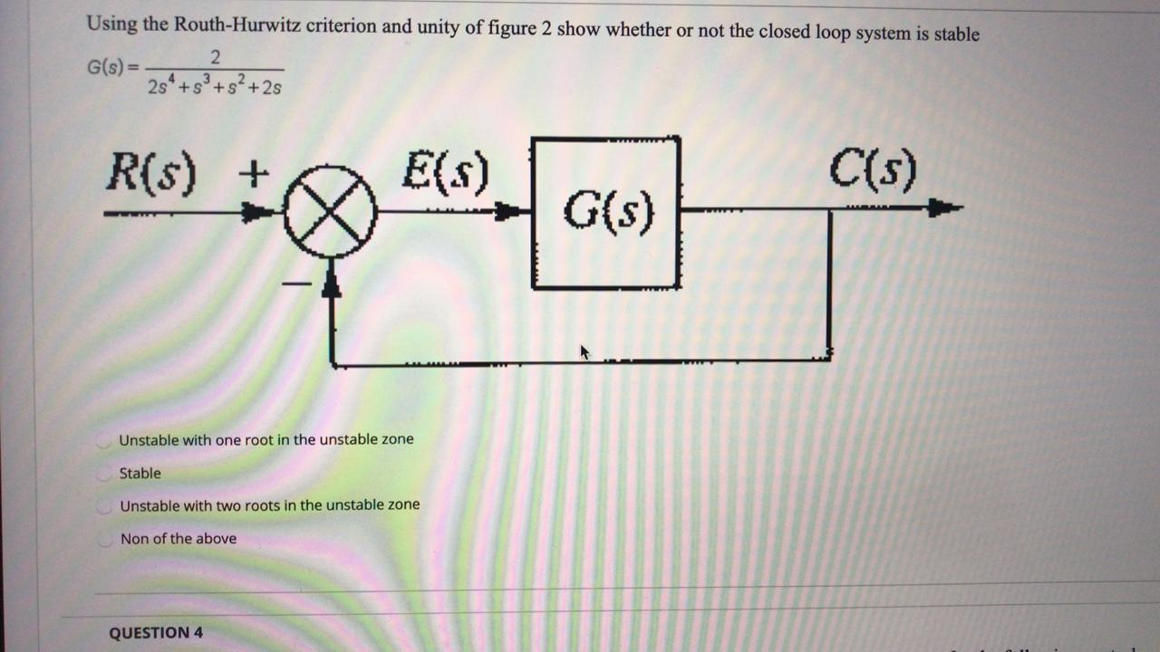 Solved using the routh-hurwitz criterion and unity of figure | Chegg.com