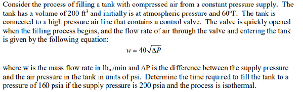 Solved Consider the process of filling a tank with | Chegg.com