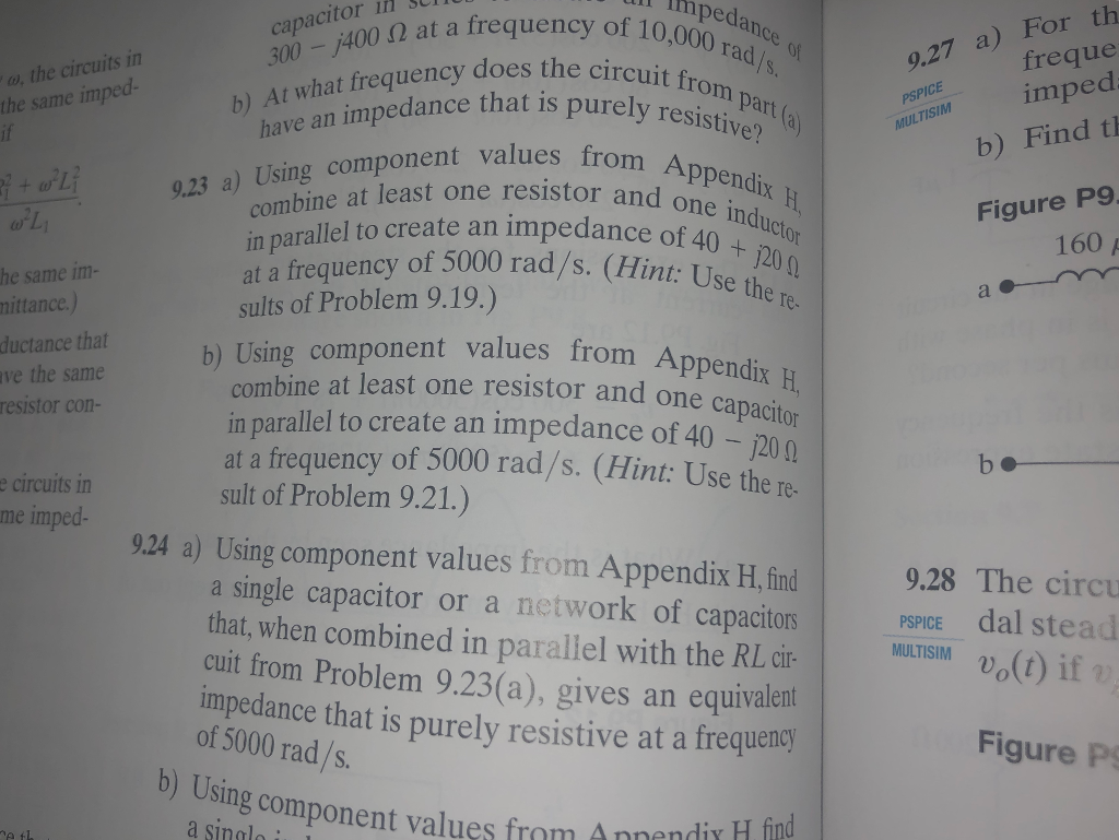 Solved 9.24 a) Using component values from Appendix H, find | Chegg.com