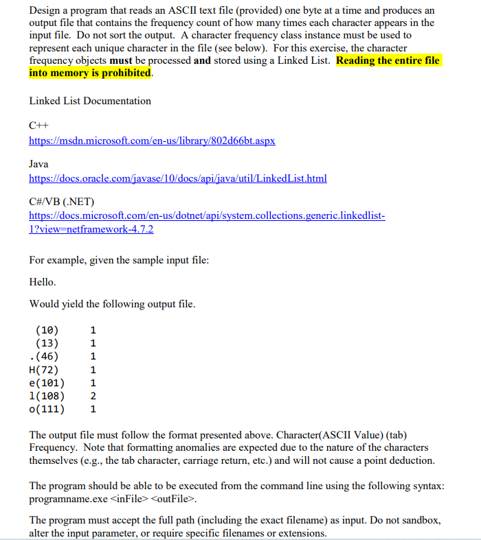 Solved I NEED THE CODE TO BE IN C# AND I HAVE THE INPUT AND | Chegg.com