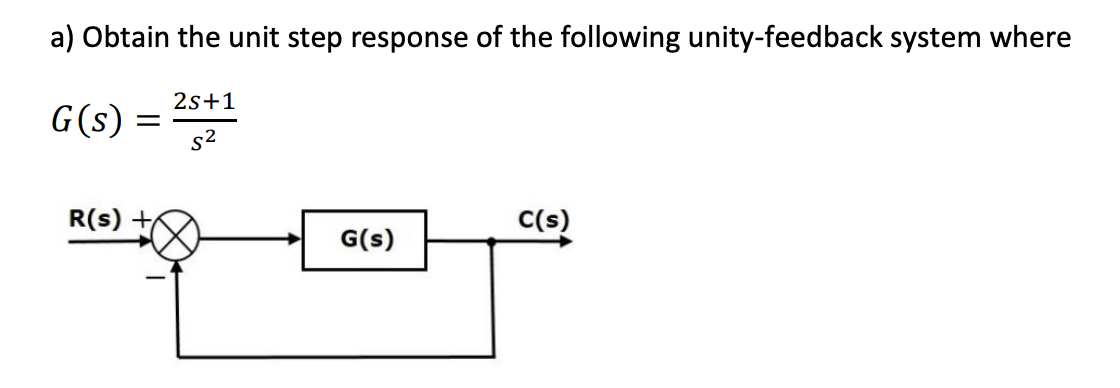 Solved a) Obtain the unit step response of the following | Chegg.com