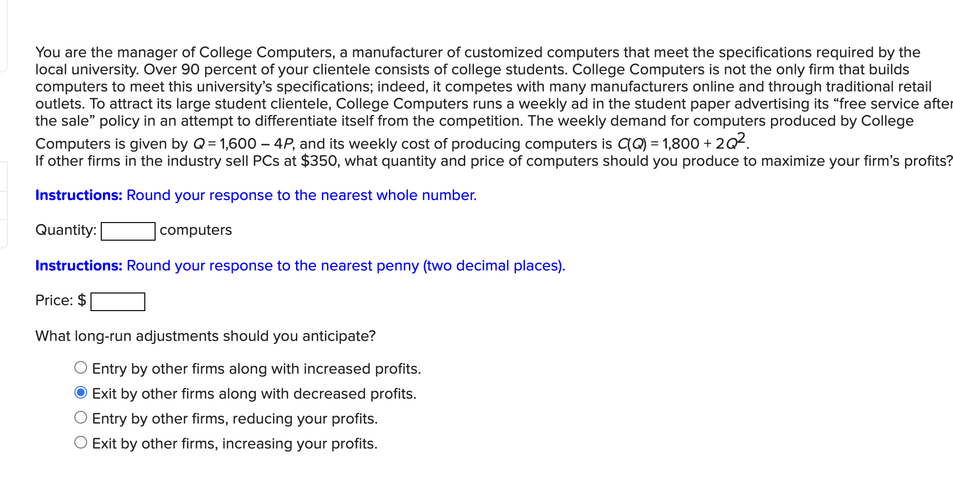 Solved You are the manager of College Computers, a | Chegg.com
