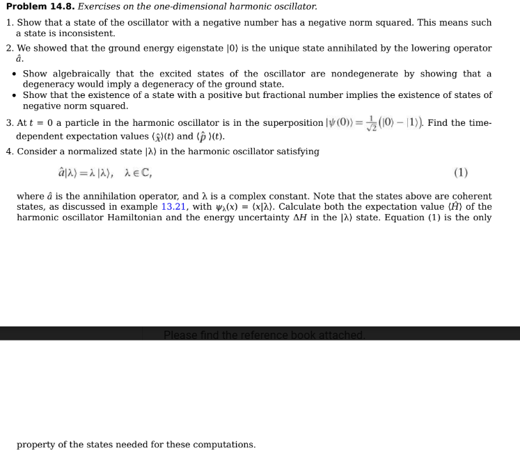 Solved Problem 14.8. ﻿Exercises on the one-dimensional | Chegg.com