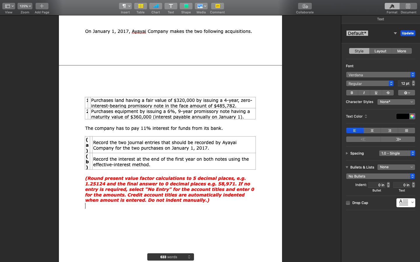Solved 125% T Do Collaborate View Zoom Add Page Insert Table | Chegg.com