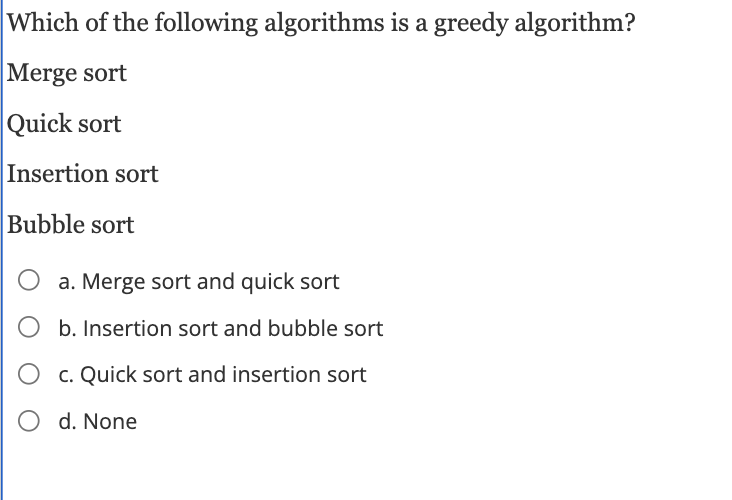 Solved Which of the following are the worst-case running | Chegg.com