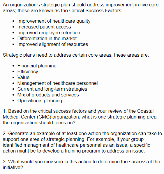 Solved An organization's strategic plan should address | Chegg.com