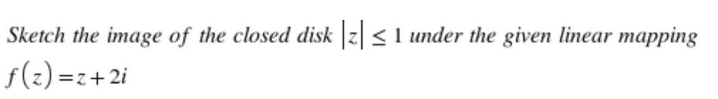 Solved Sketch the image of the closed disk |z|