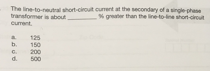 Solved The line-to-neutral short-circuit current at the | Chegg.com