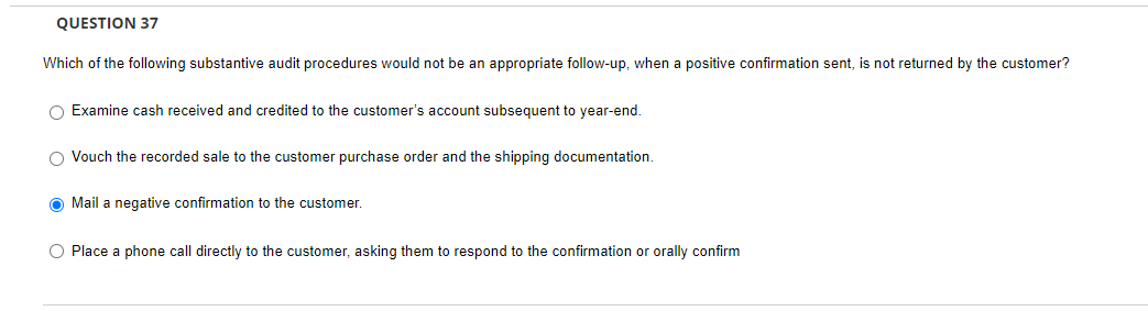 Solved Which of the following substantive audit procedures | Chegg.com