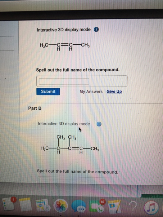 Solved Interactive 3D display mode CH H,C-C H Spell out the | Chegg.com
