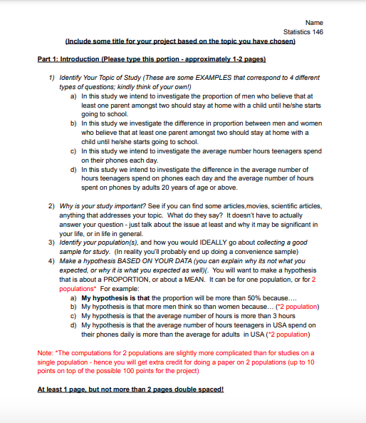 Solved Name Statistics 146 Include some title for your | Chegg.com