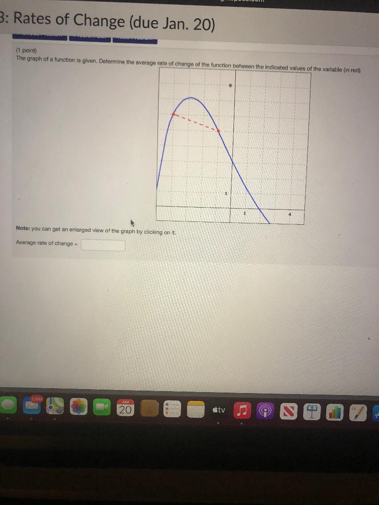 Solved (1 point) The graph of a function is given. Determine | Chegg.com