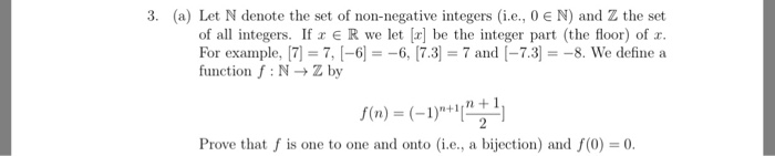 Solved Let N denote the set of non-negative integers (i.e., | Chegg.com
