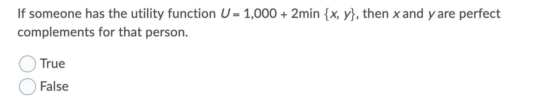 Solved If someone has the utility function U = 1,000 + 2min | Chegg.com