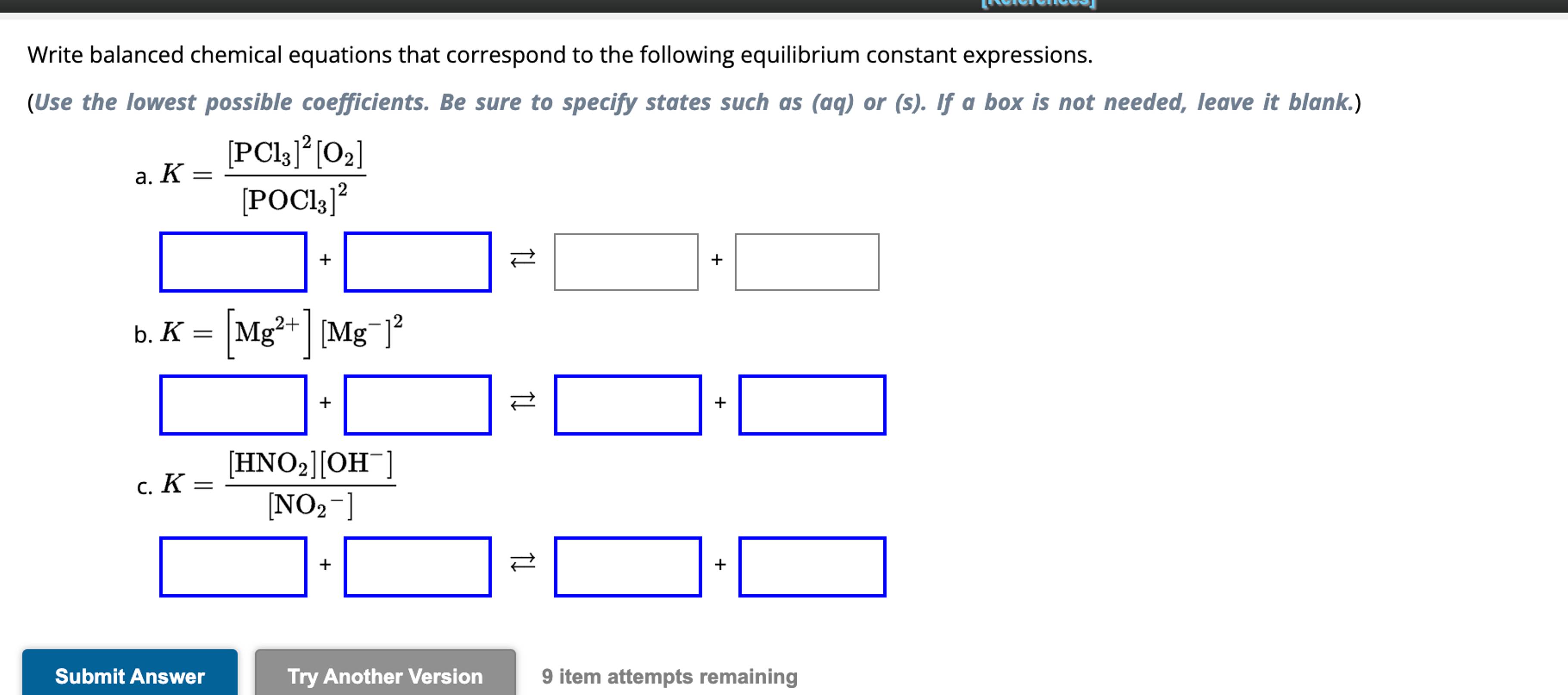 Solved Write balanced chemical equations that correspond to | Chegg.com