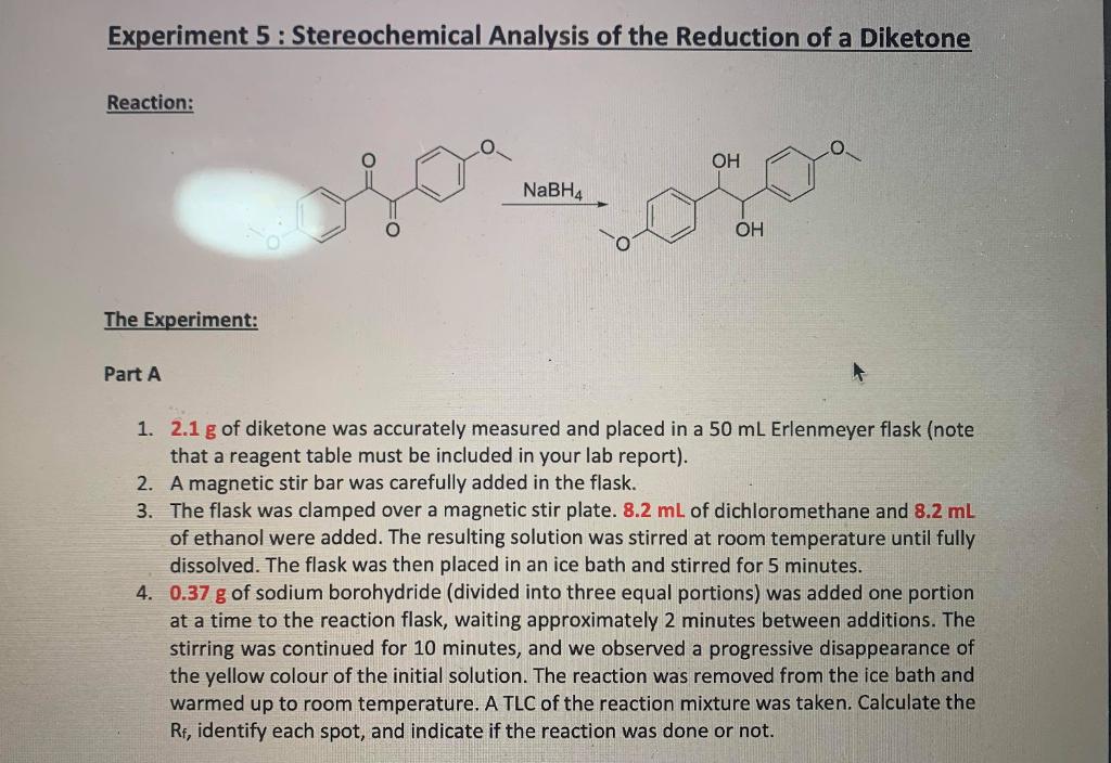 Solved please fill in the reagent table below, if its not | Chegg.com