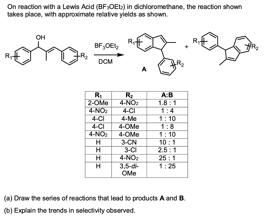 Solved On reaction with a Lewis Acid (BF3OEt2) in | Chegg.com