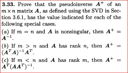 Solved 3.33. Prove that the pseudoinverse A+ of an m × n | Chegg.com