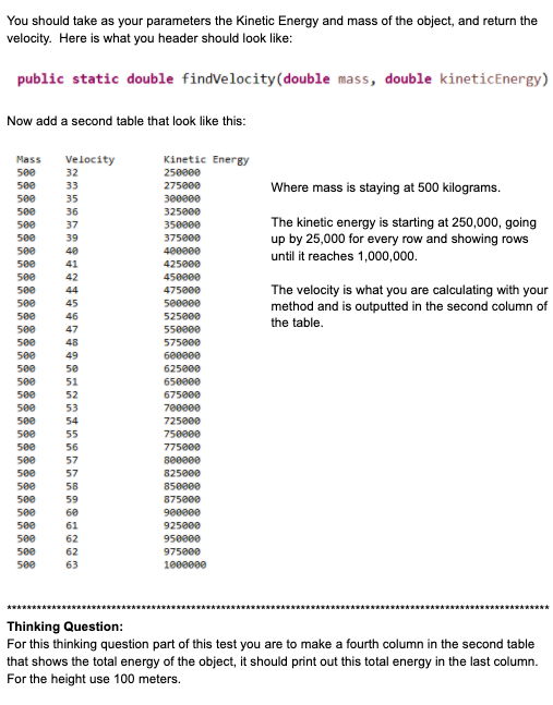 Solved For this programming problem you will make a table to | Chegg.com