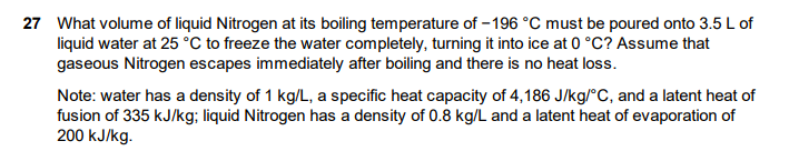 Solved 7 What volume of liquid Nitrogen at its boiling | Chegg.com
