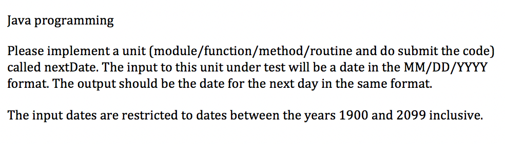 Solved Java programming Please implement a unit | Chegg.com