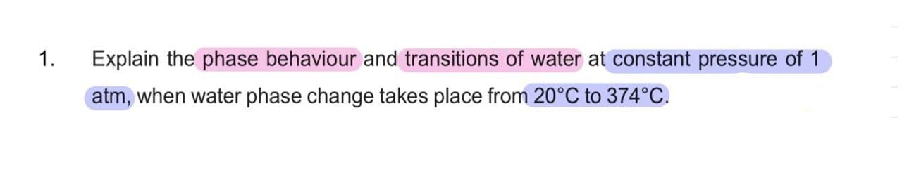 Solved 1. Explain the phase behaviour and transitions of | Chegg.com