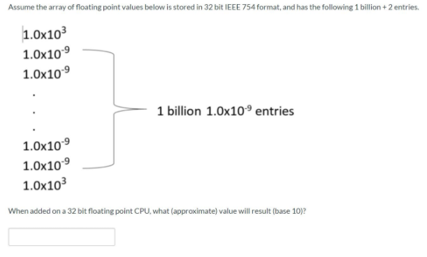 Solved Assume the array of floating point values below is | Chegg.com