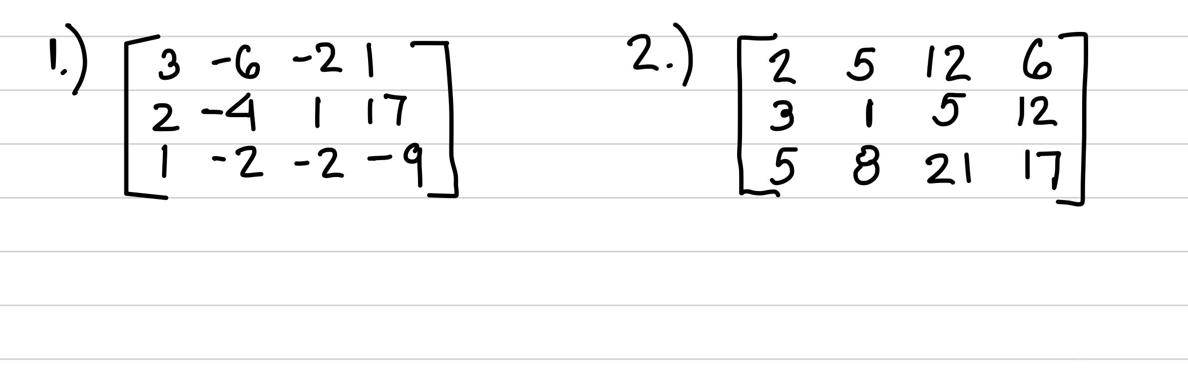Solved Solve using Gaussian elimination to put into RREF. | Chegg.com Solved Solve using Gaussian elimination to put into RREF. | Chegg.com