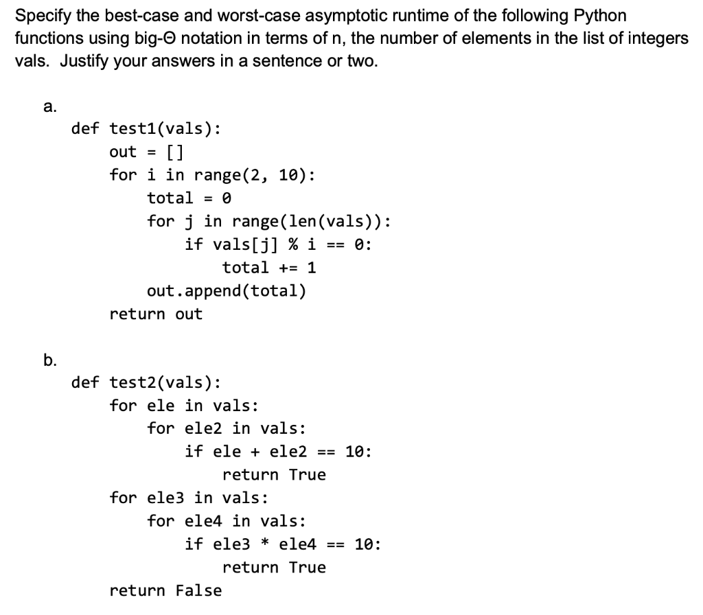 Solved Specify the best-case and worst-case asymptotic | Chegg.com