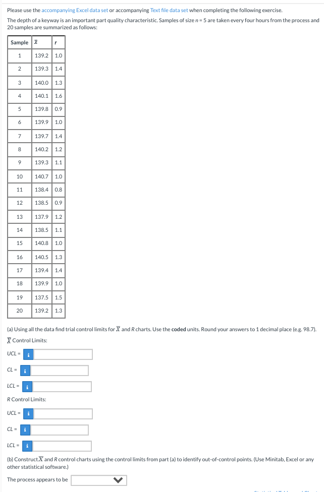 Solved Please use the accompanying Excel data set or | Chegg.com